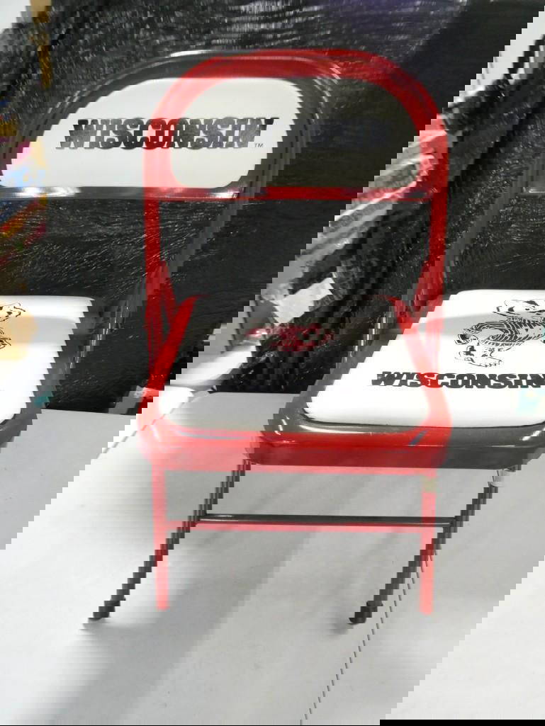 Wisconsin Badgers Folding Chair With Bucky Badger Red And White ...