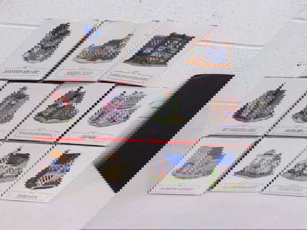 Lot Of Liberty Falls Village Buildings In Original Boxes Auction