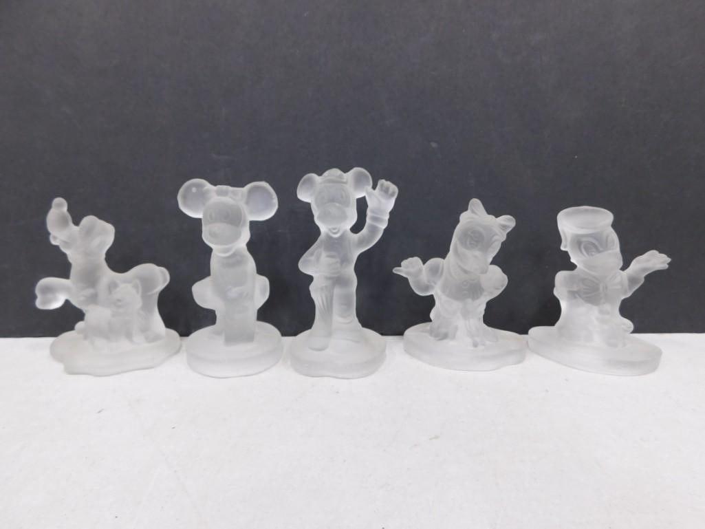 Disney Frosted Glass Figurines Incl Mickey Mouse, Minnie Mouse, Pluto ...