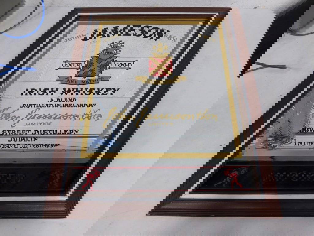 Jameson Irish Whiskey Mirror 19.5" X 23.5" Auction