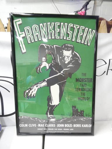 Framed Frankenstein Movie Poster "the Monster That Terrorized The World!"