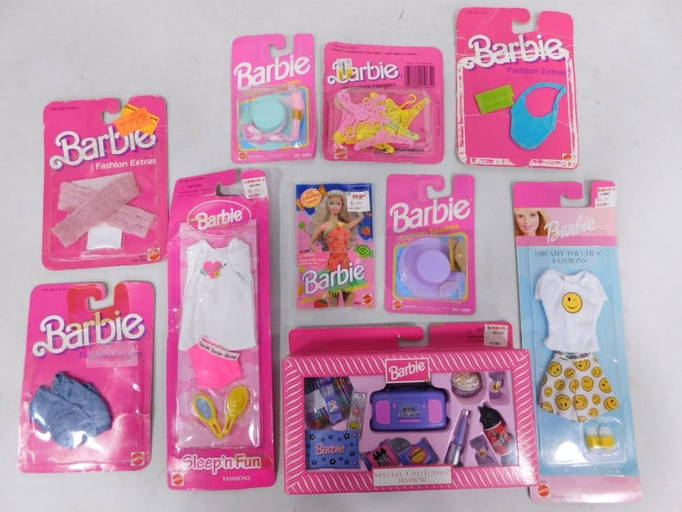 10 Vtg 1980 90s Barbie Doll Fashions/accessories New On Card Lot