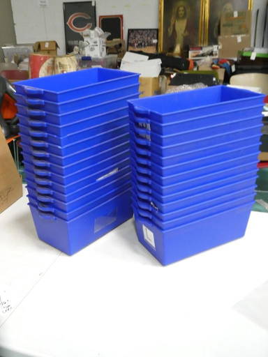 Lot Of 27 Blue Plastic Bins
