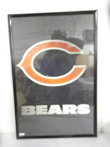 Framed Chicago Bears Poster Roughly 35 X 23"