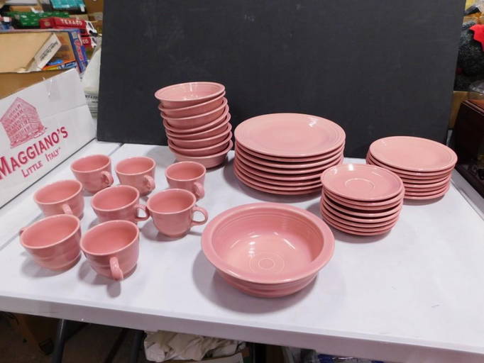 Large Lot Of Fiesta Ware Pink Dishes Fiestaware