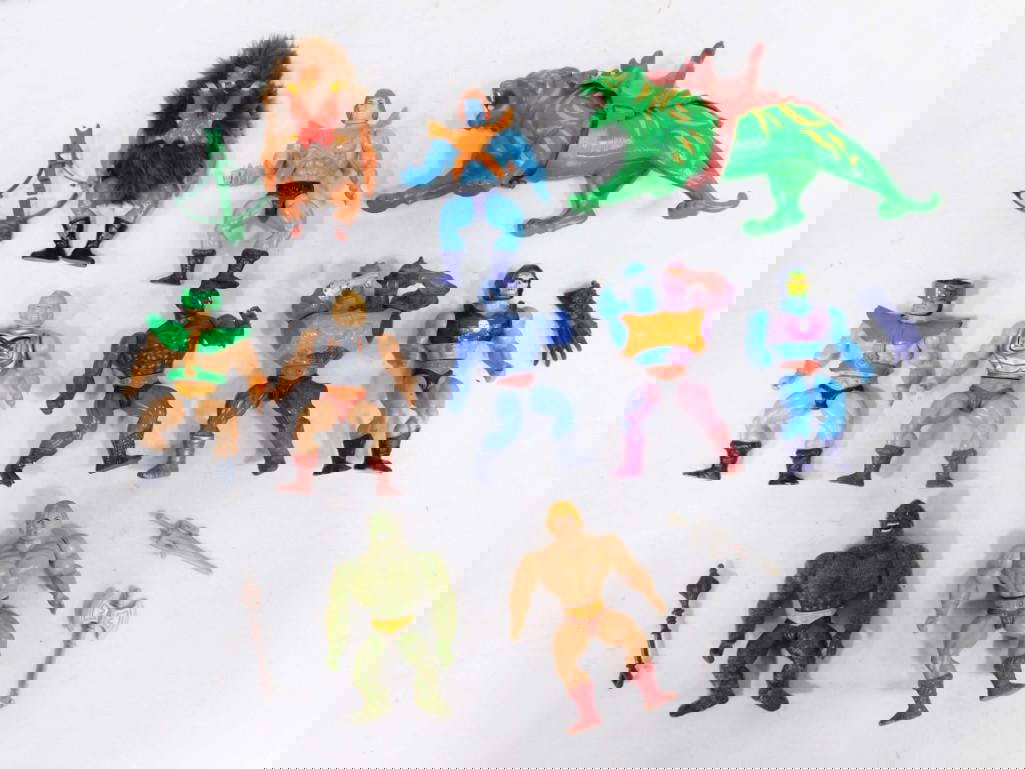 10 Vtg 1980s Masters Of The Universe Motu Figures & Weapons Lot Auction