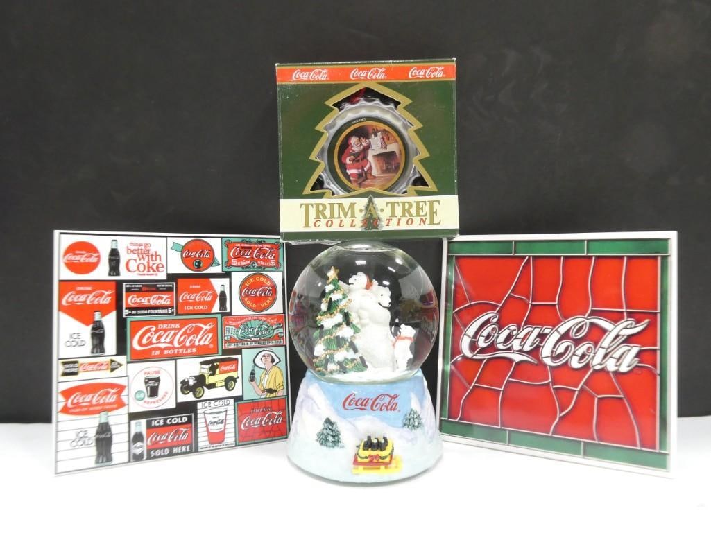 Coca Cola Lot Incl 2 Coca Cola Tiles/trivets, Enesco Always Coca Cola ...