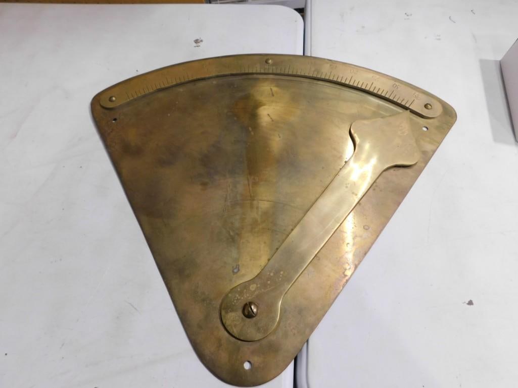 Vintage Solid Brass Ships Clinometer / Inclinometer