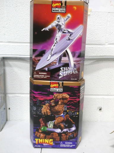 2 Marvel Comics Model Kits Incl Silver Surfer And The Thing