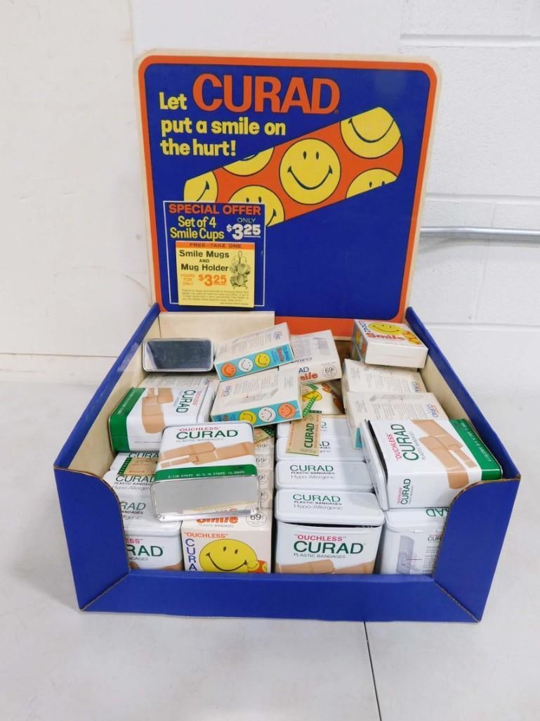Vintage Curad Bandages Store Display With Tins And Boxes Plus A Set Of ...
