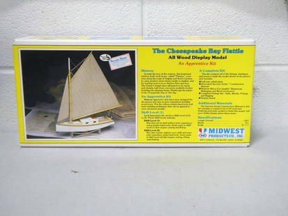 The Chesapeake Bay Flattie Sailboat All Wood Display Model Kit Midwest ...