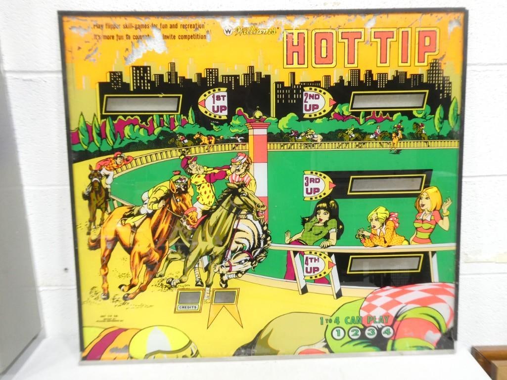 Vintage William's Pinball Hot Tip Glass Back Horse Racing From 1977