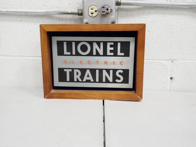 Wood Framed Lionel Electric Trains Sign