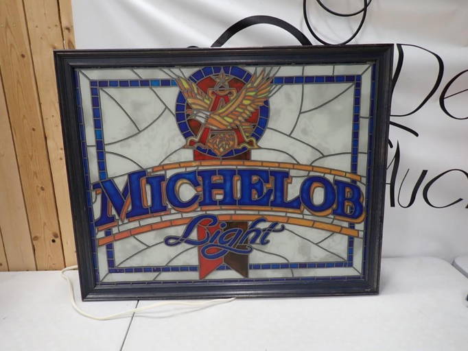 Michelob Light Beer Lighted Bar Sign Works 24" X 30"