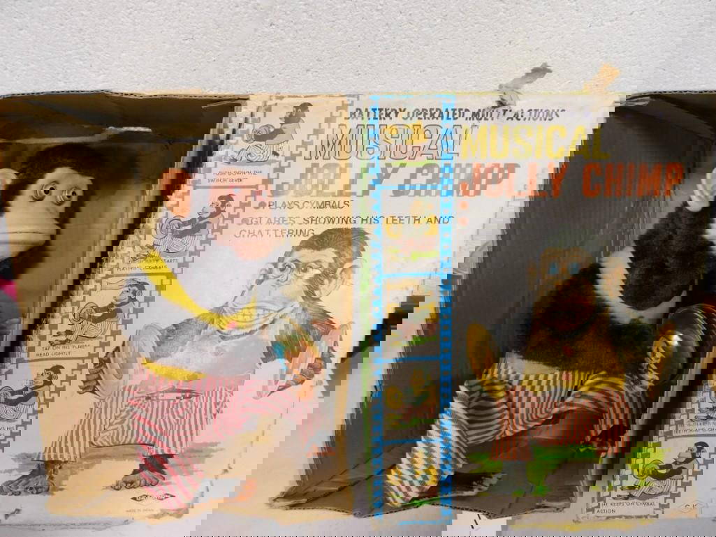 Vintage Musical Jolly Chimp Animated Chimpanzee Ar Monkey With Cymbals ...