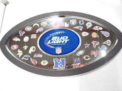 Bud Light Nfl Football Shaped Bar Mirror