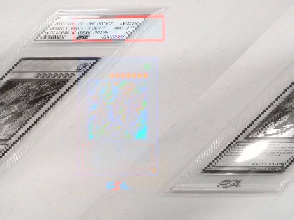 Psa Graded 8 2011 Yu-gi-oh! 1st Edition Dragunity Knight Trident Card ...