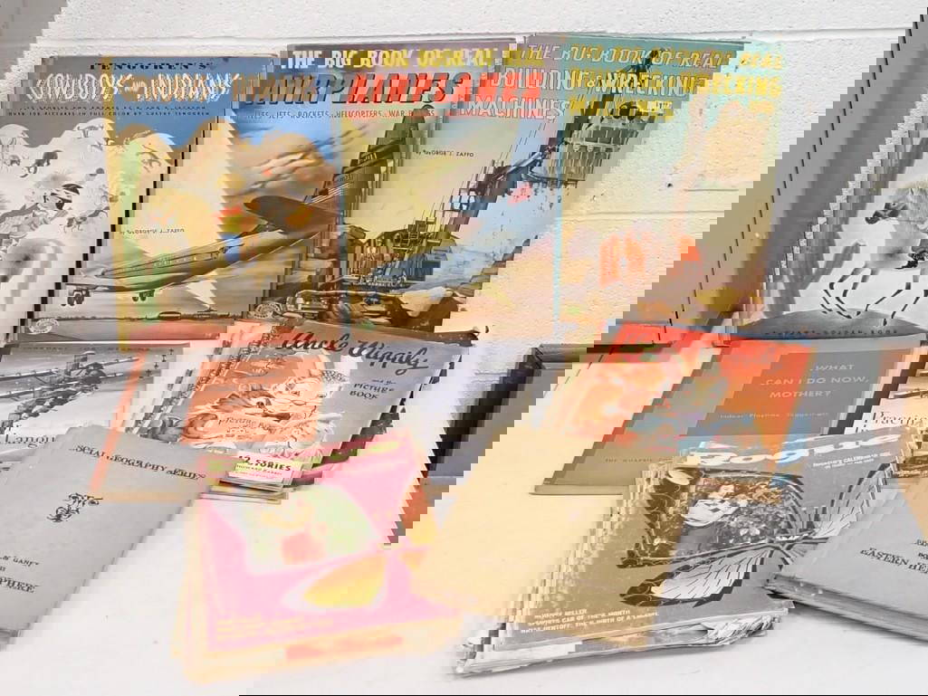 Lot Of Vintage Books Including Children's, Golden Book, George J Zaffo ...