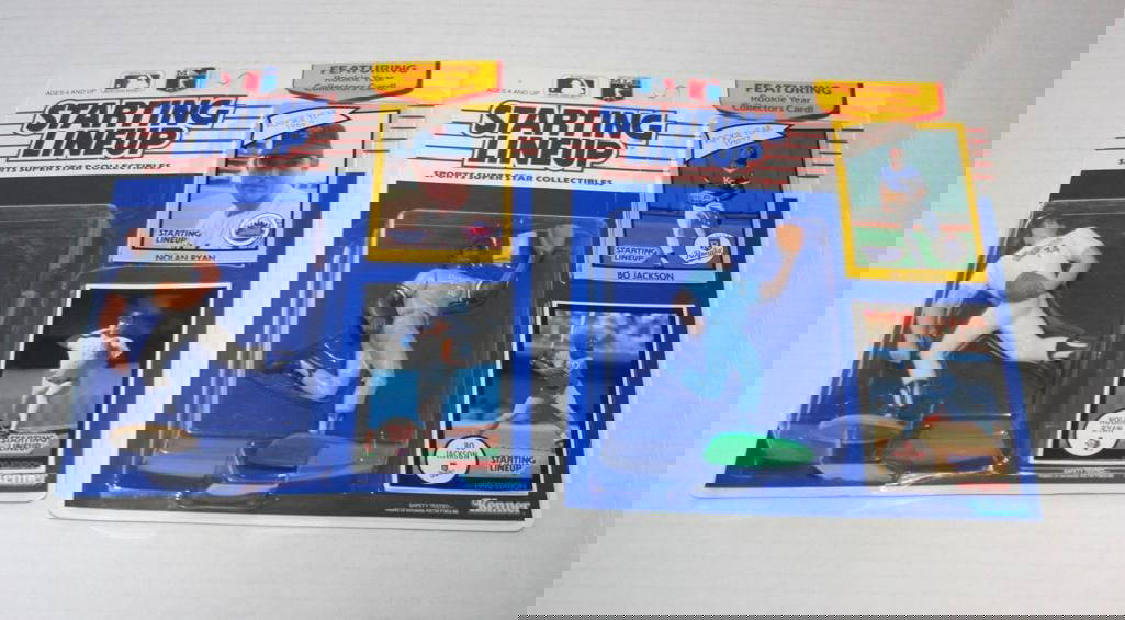 1990 Starting Lineup Figures Nolan Ryan And Bo Jackson With Rookie Year ...