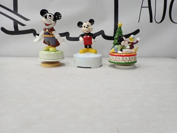 3 Vintage Mickey Mouse Music Boxes