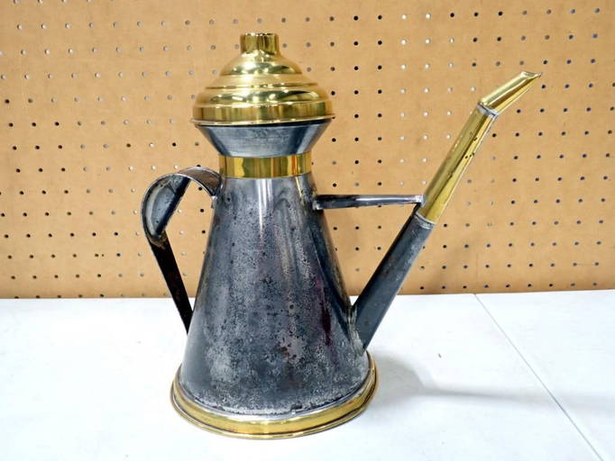 Antique Brass Mounted Oil Filler Can 12"