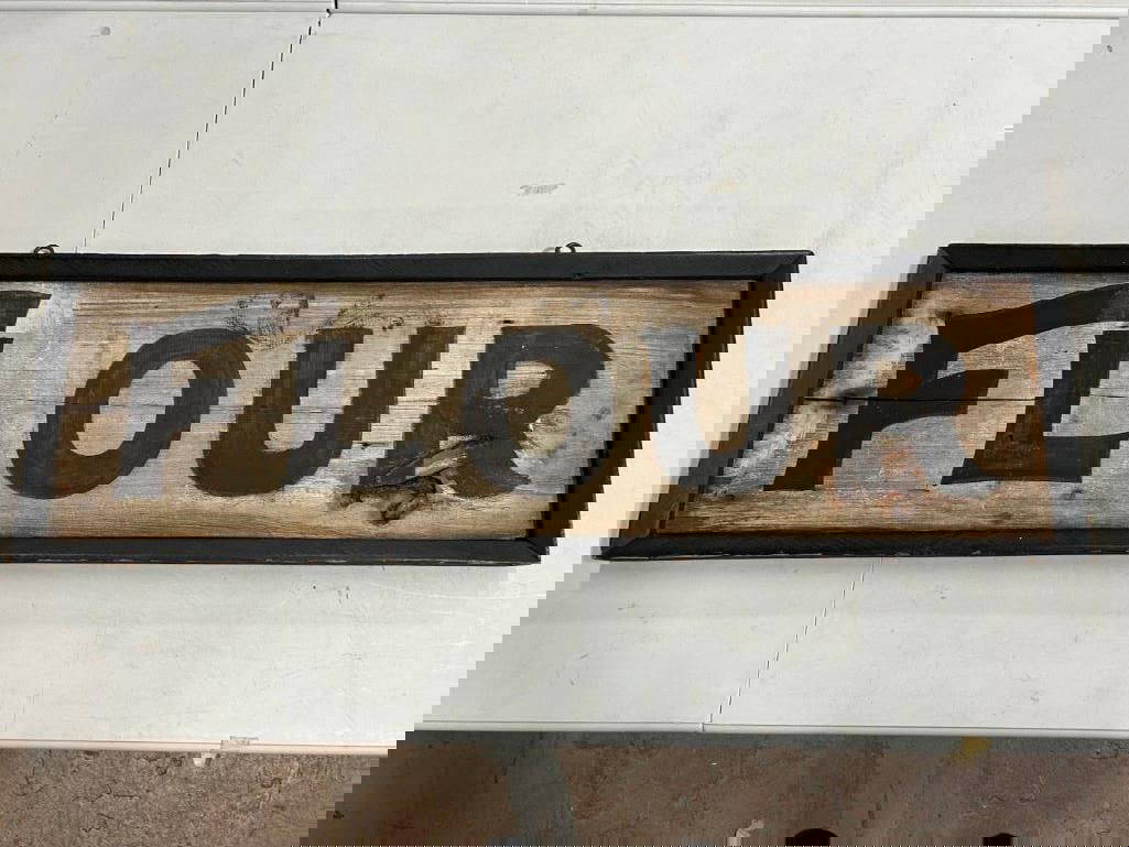 Antique Primitive Country Store Flour Hand Painted Sign On Wood ...