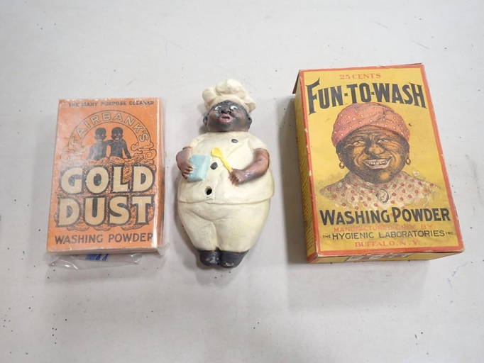 Black Americana Lot Including 1940's String Holder, Gold Dust Box, Fun ...