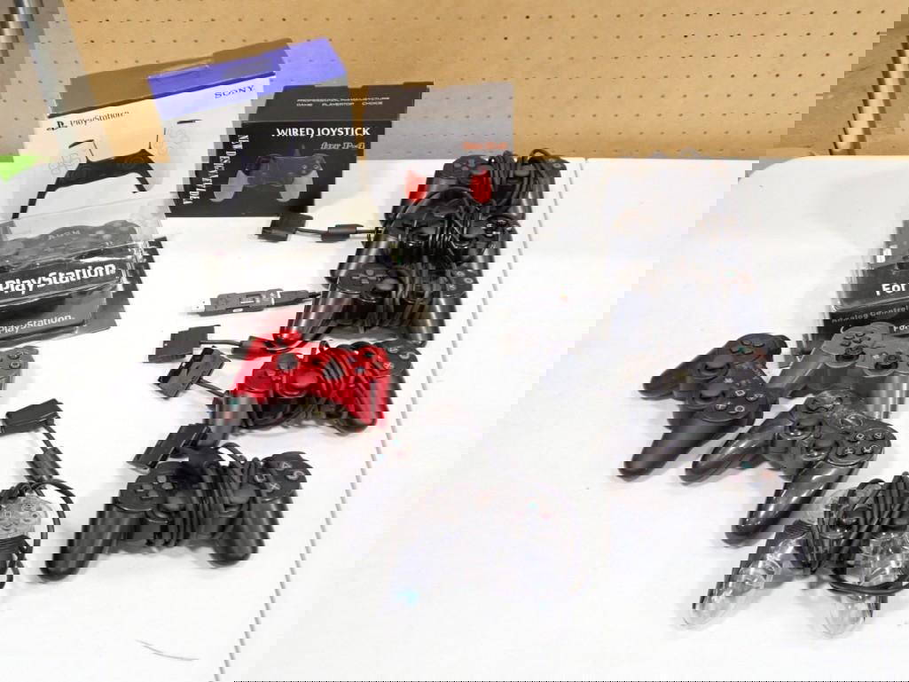 Video Game Controller Lot Including Sony Playstation 2 Assorted, Some ...