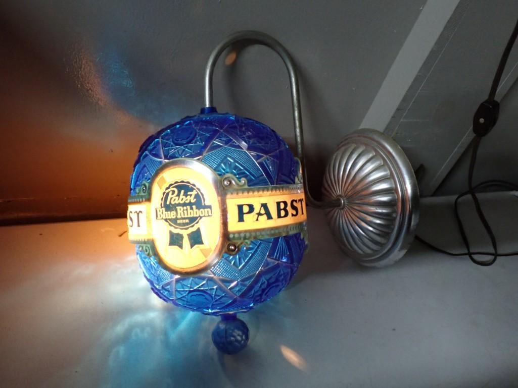 Pabst Blue Ribbon Beer Sconce Wall Light Fixture Bar Advertising Auction