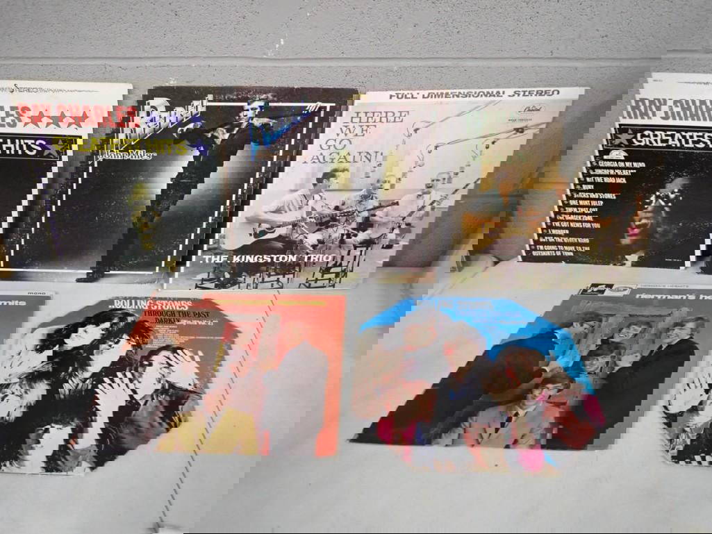 5 Vinyl Lp Records Incl The Rolling Stones, Herman's Hermits, Ray ...