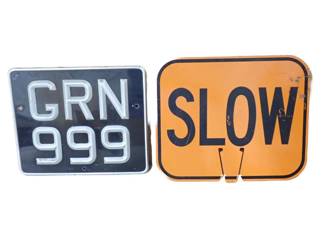 Uk License Plate And Slow Sign Auction