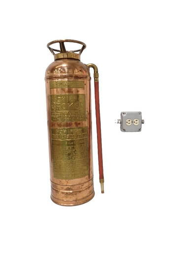 Antique Copper And Brass Fire Extinguisher Chief Croker