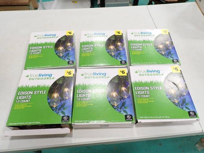 6 New In Box True Living Outdoors Edison Style Lights 60 Lights Total ...