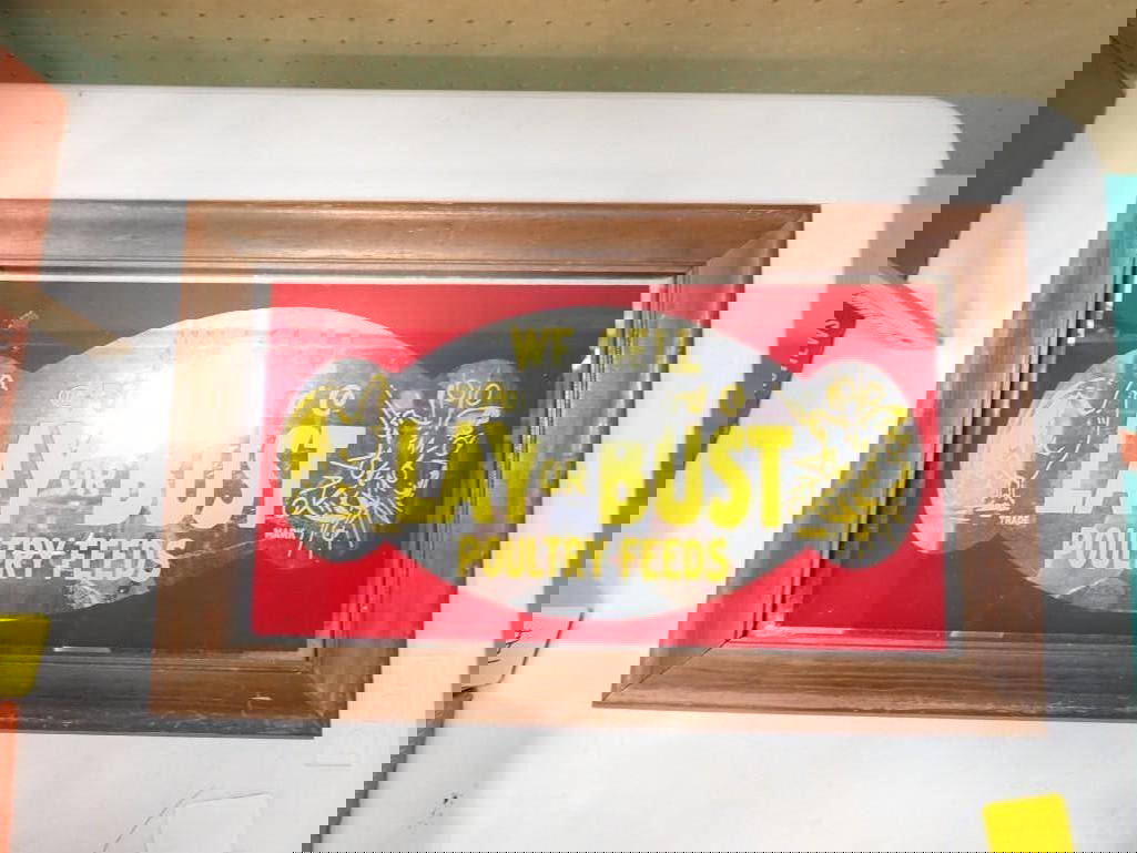 Park & Pollard Co Lay Or Bust Poultry Mirror Sign Auction