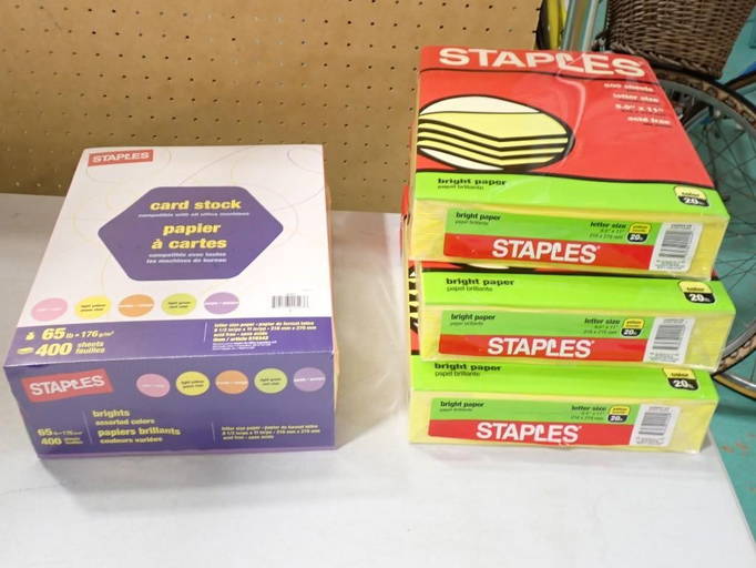 4 Reams Of Paper Including Staples Card Stock And 3 Reams Of Yellow Paper