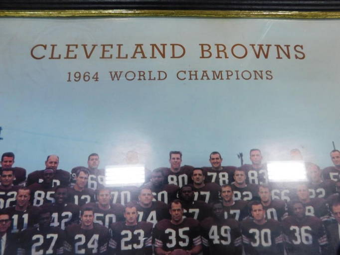 Vintage Cleveland Browns 1964 World Champions Framed Team Photo