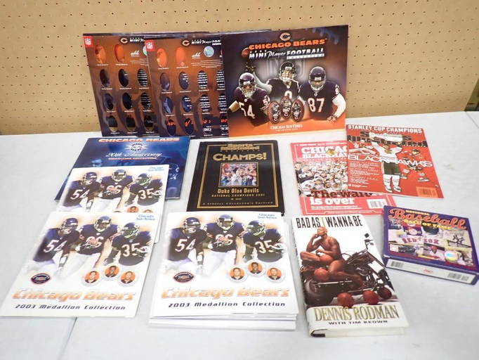Sports Lot Mostly Chicago Including Magazines, Medallion Collection ...