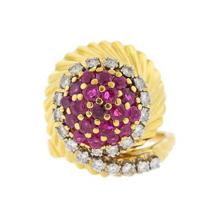 14k Gold, Diamond, And Ruby Ring