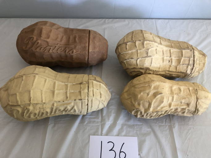 (4) Paper Mache Planters Peanut Containers