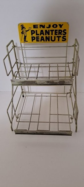 Early Planters Peanut Counter Top Metal Display Shelf Auction
