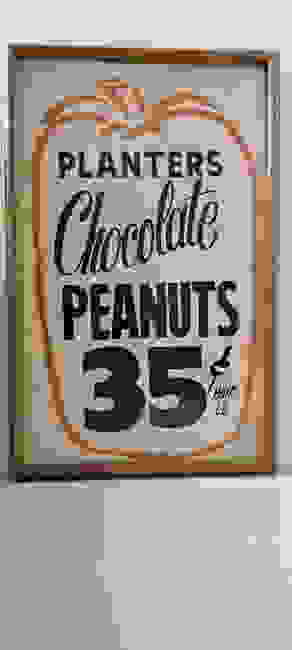 Planters Peanuts Cardboard Sign Auction