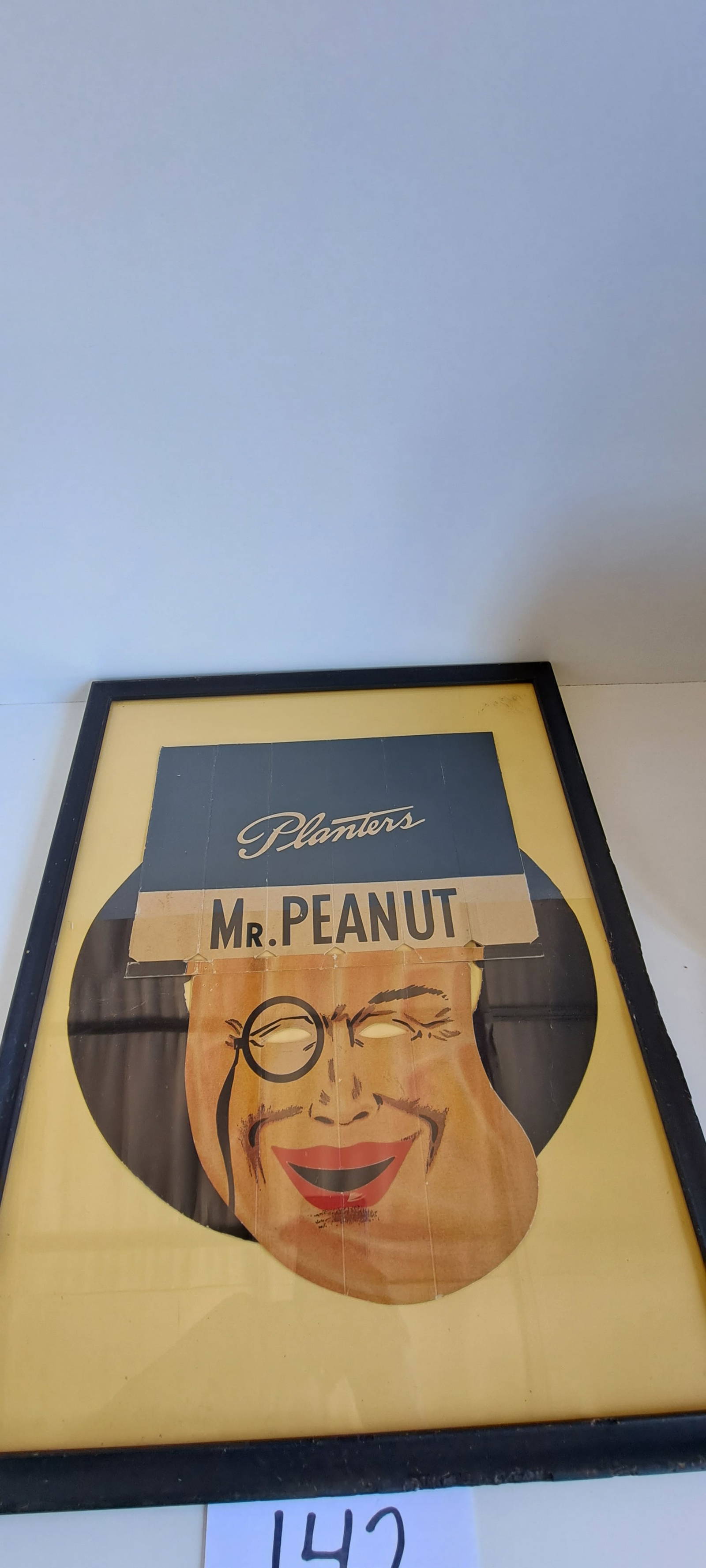 Framed Cardboard Mr. Peanut Mask Auction