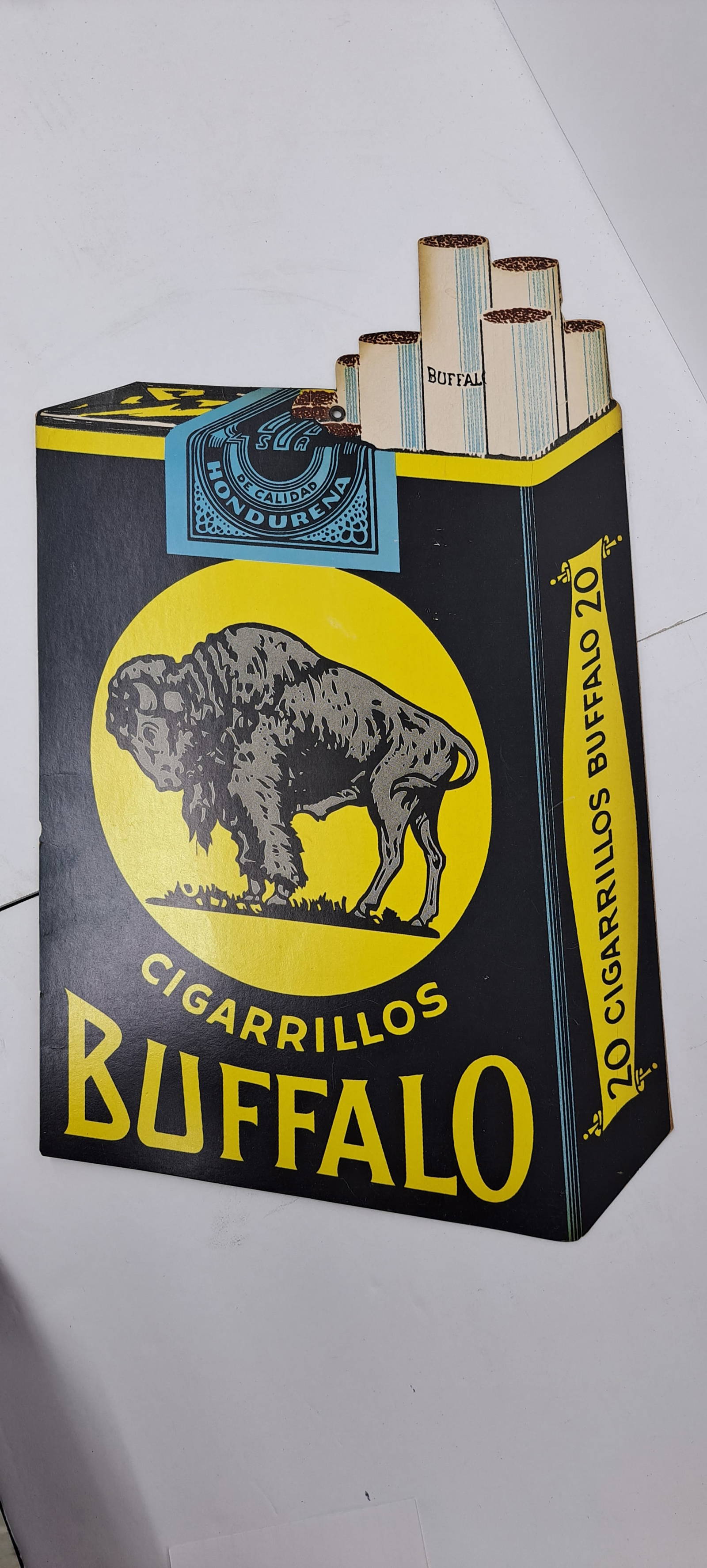 Buffalo Cigarette Cardboard Sign Auction