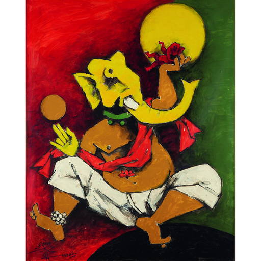 M.f. Husain (indian, 1913 2011), , Ganesha