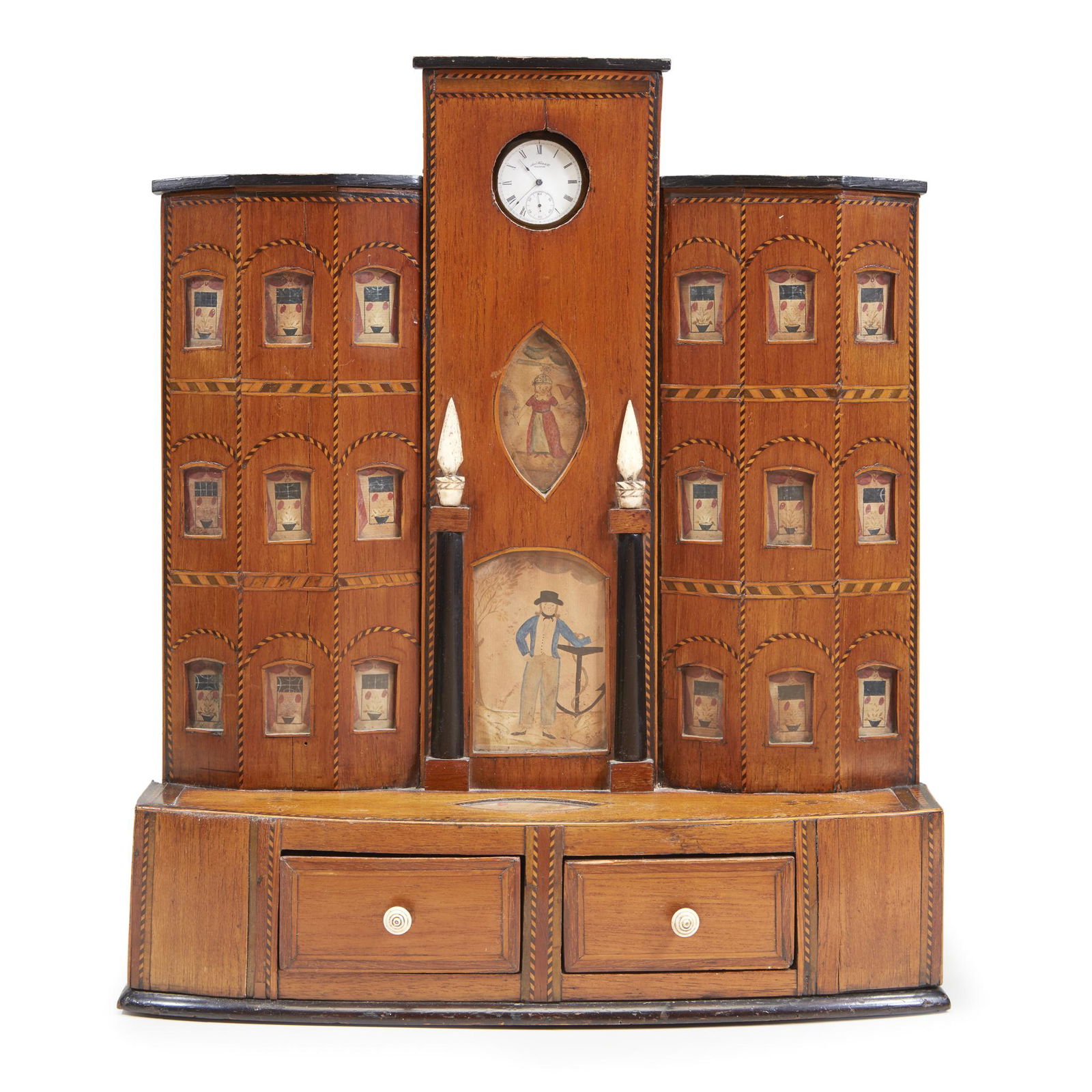 Inlaid mahogany architectural form watch hutch, - Apr 28, 2020 ...