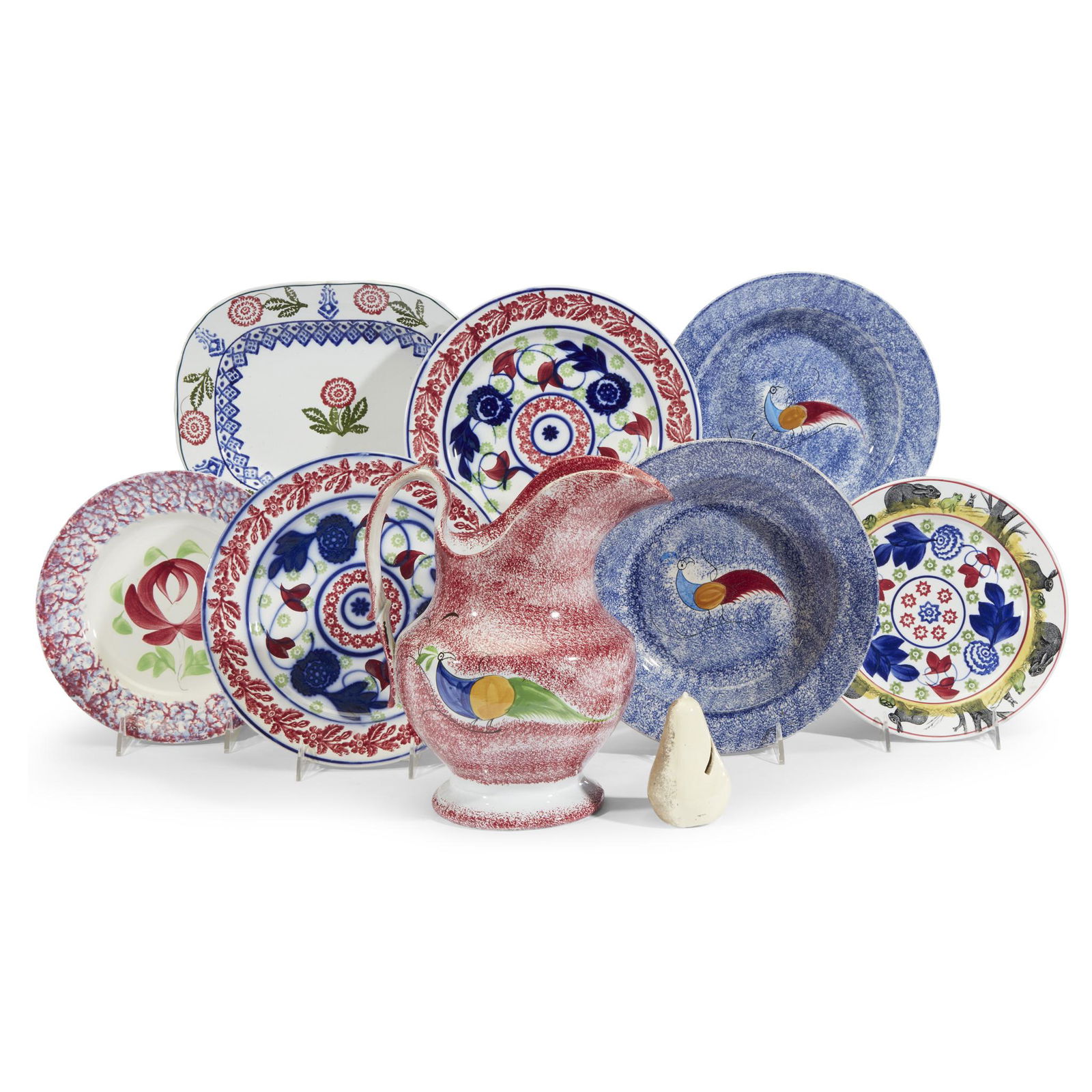 Group of nine Spatterware table items, England, 19th - Apr 28, 2020 ...