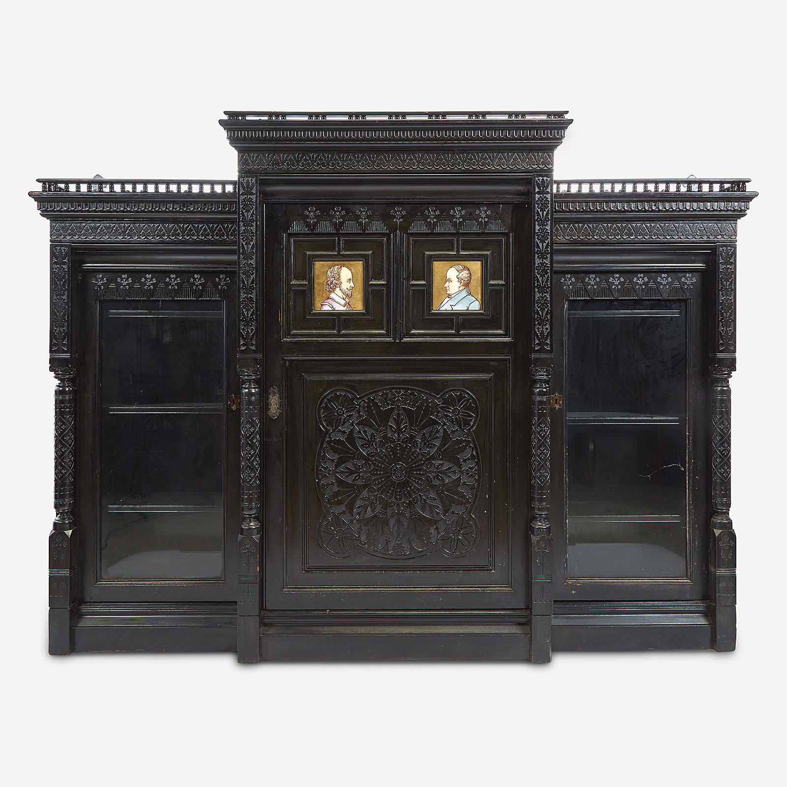 Daniel Pabst (1826 1910), Ebonized Three Door Cabinet,