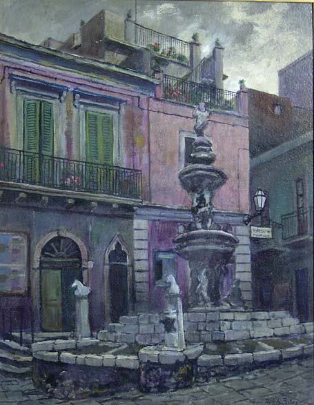 Ralph Fabri (american 1894 1975) Fountain In Taorm