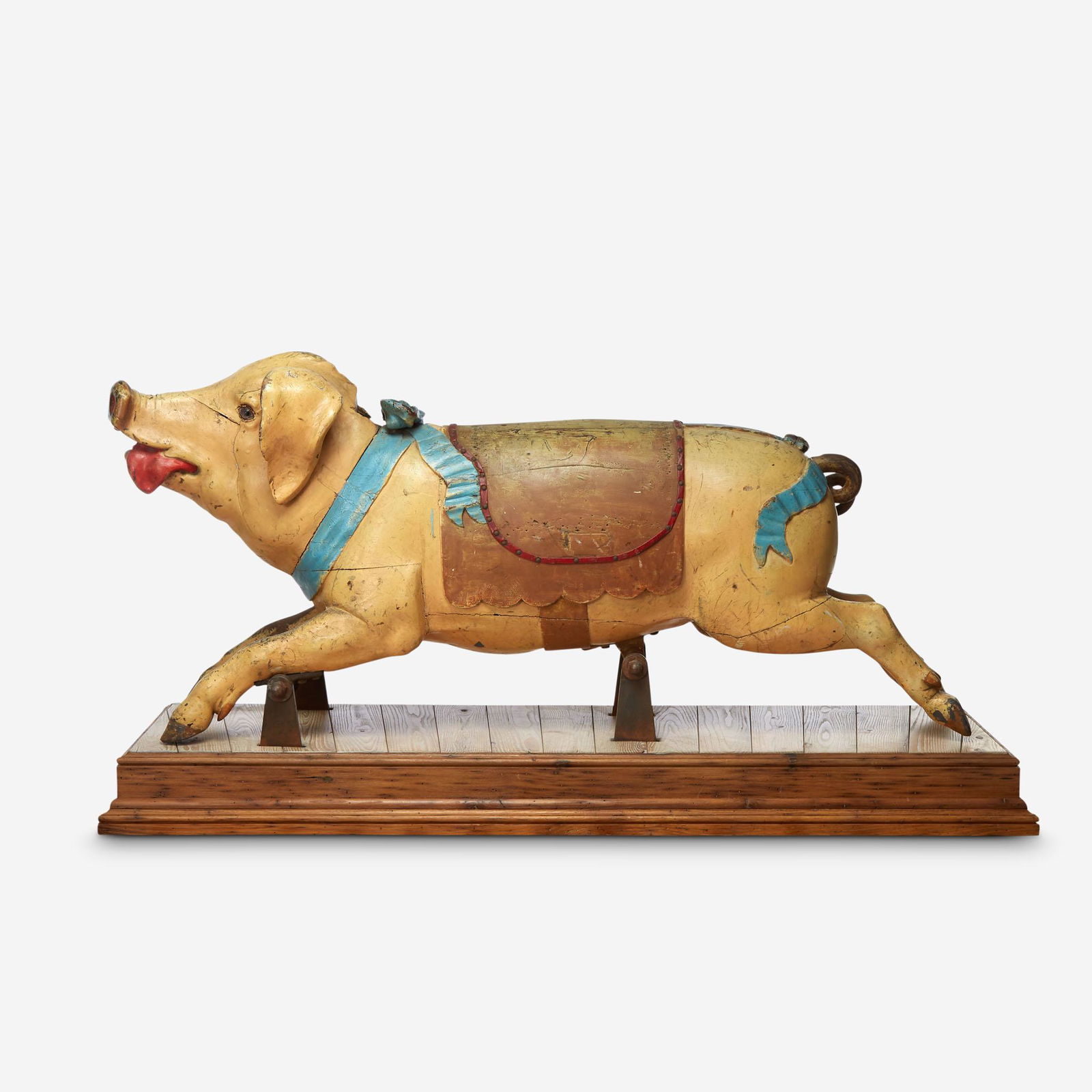 A carved and painted carousel pig Attributed to Gustave Bayol Carousel ...