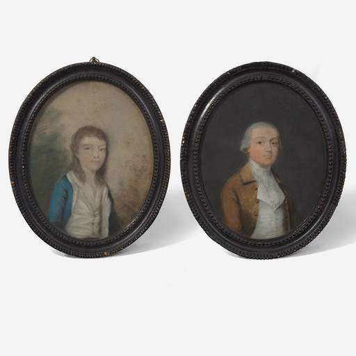 Attributed to the Sharples Family Two Portraits: A Father and Son - Nov ...